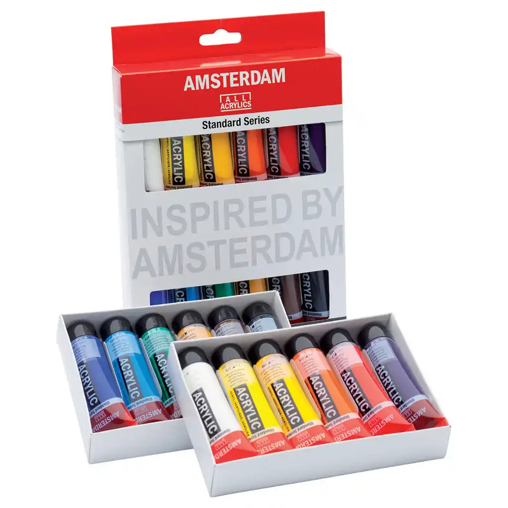 Amsterdam Acrylic Paint Set – 12 x 20ml Vibrant Colors for Artists ...