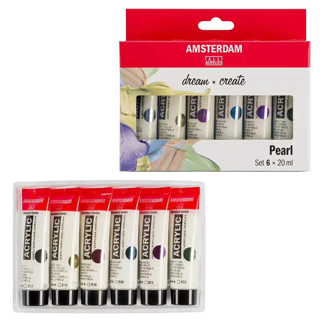 Amsterdam Acrylic Set 6 x 20ml – Pearlescent Paints for Artists ...