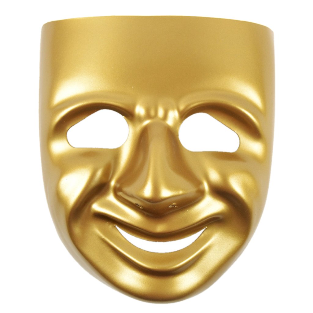 Buy Gold Comedy Mask W/Elastic Cord And Instruction Sheet 1P 7.75in for ...