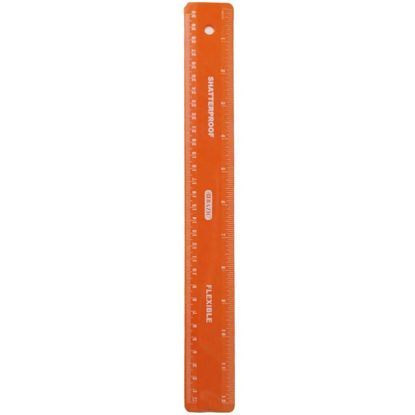 Shatterproof Flexible Ruler 12in Orange - Creative Minds
