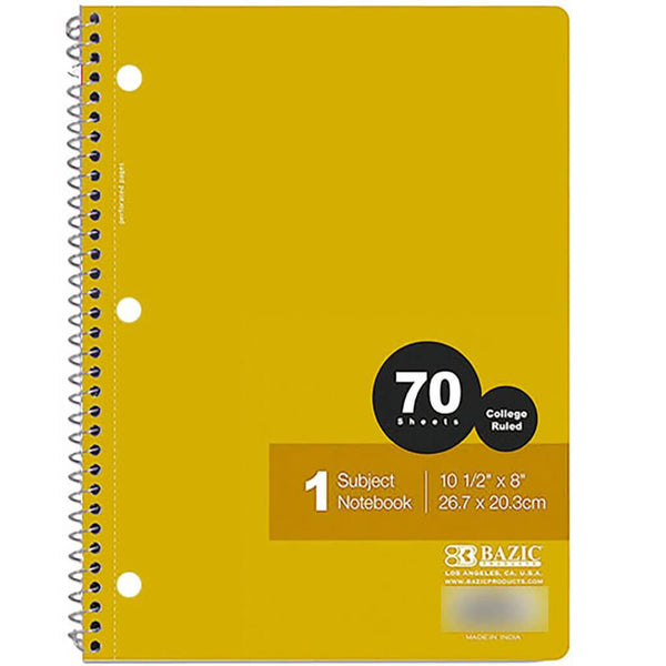 1 Subject Spiral Notebook C/R 70ct Yellow - Creative Minds