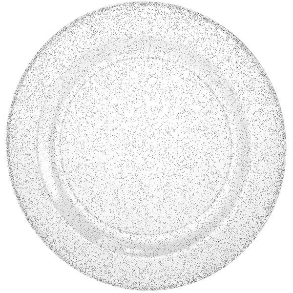 Glitter Plate 10.25in, Silver - Creative Minds