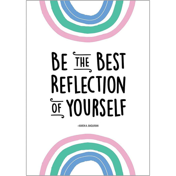 be the best reflection of yourself rainbow doodles poster - Creative Minds