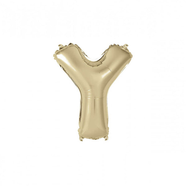 gold foil balloon letter y, 14in - Creative Minds