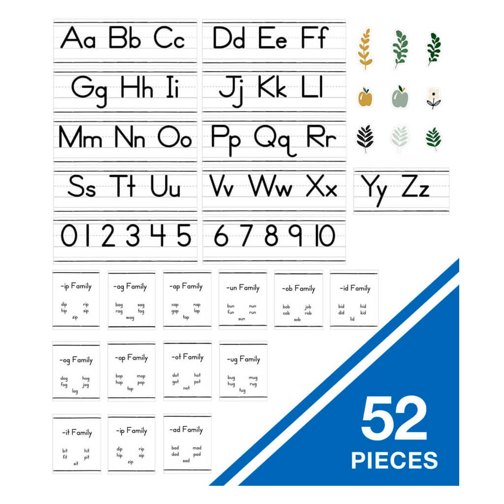 farmhouse alphabet line: manuscript bulletin board set - Creative Minds